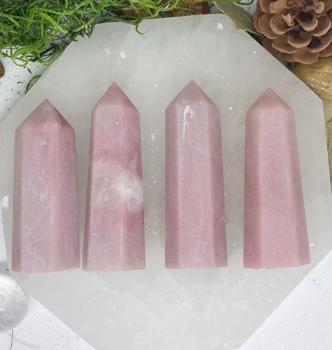 Pink Opal Tower | Bright Pink Opal Polished Point Obelisk | 3 Inch ...