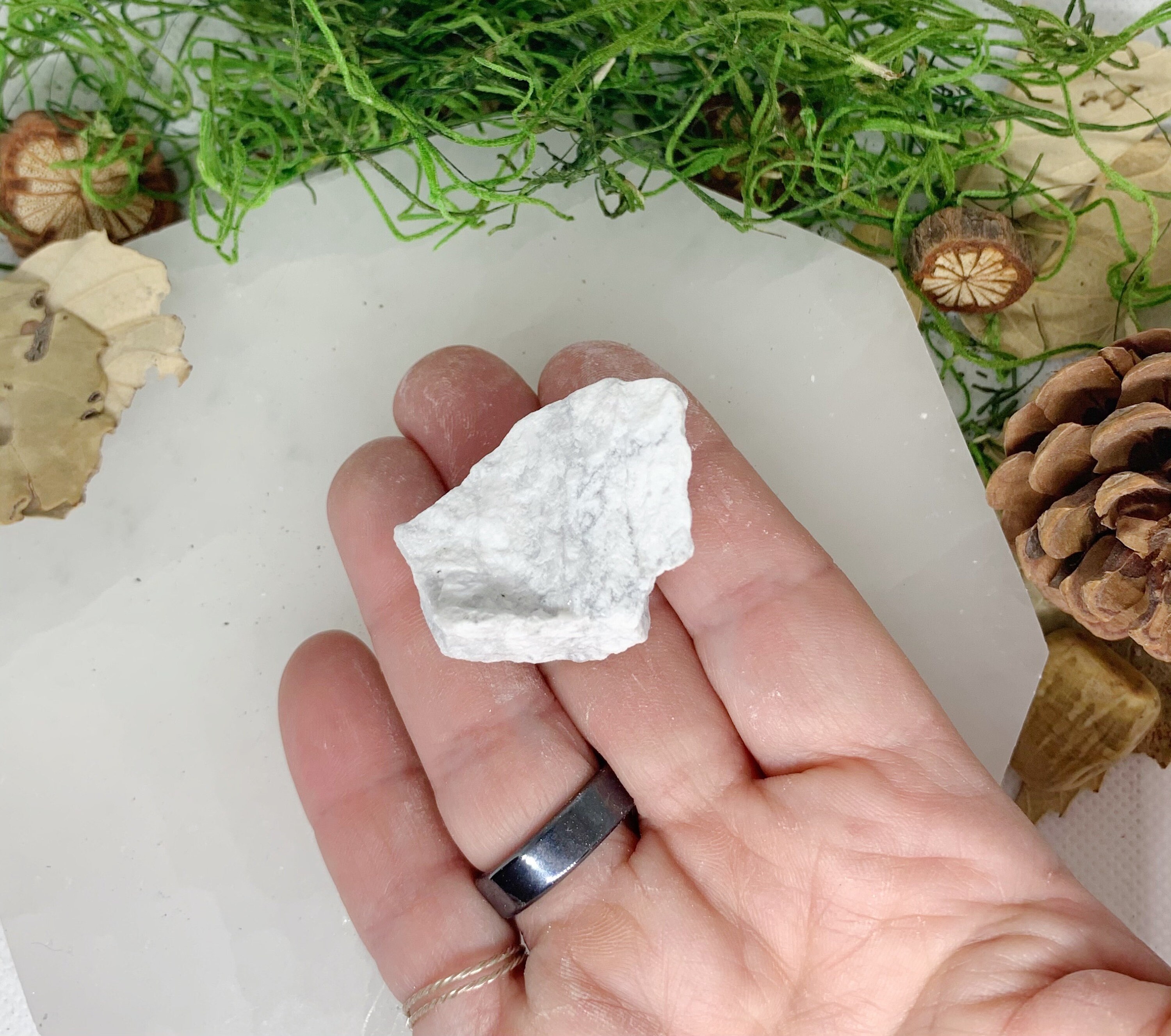 Howlite Raw Crystal Rough Crystal Howlite Marble White | Etsy