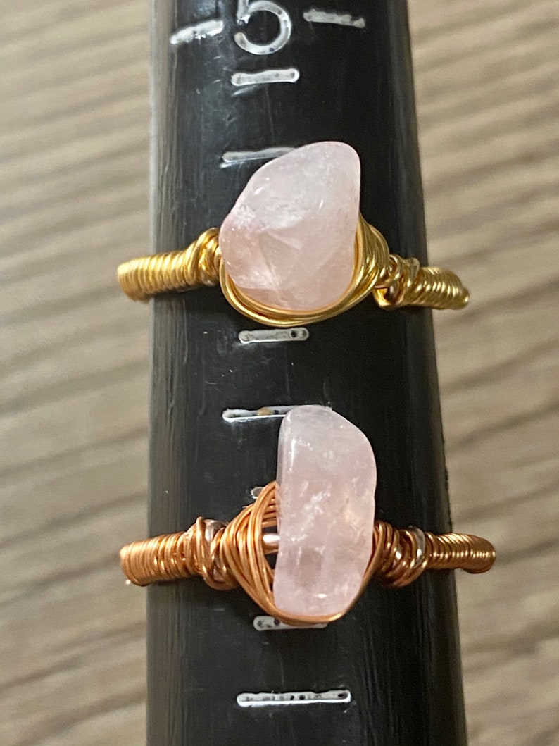 Thin Wire Wrapped Crystal Rings Crystal jewelry Spiritual | Etsy