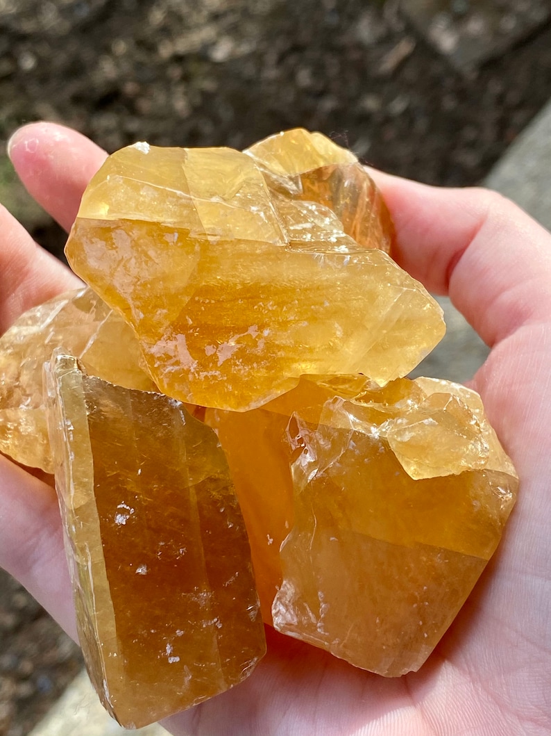 Honey Calcite Raw Crystal Small Medium Large Natural Calcite - Etsy