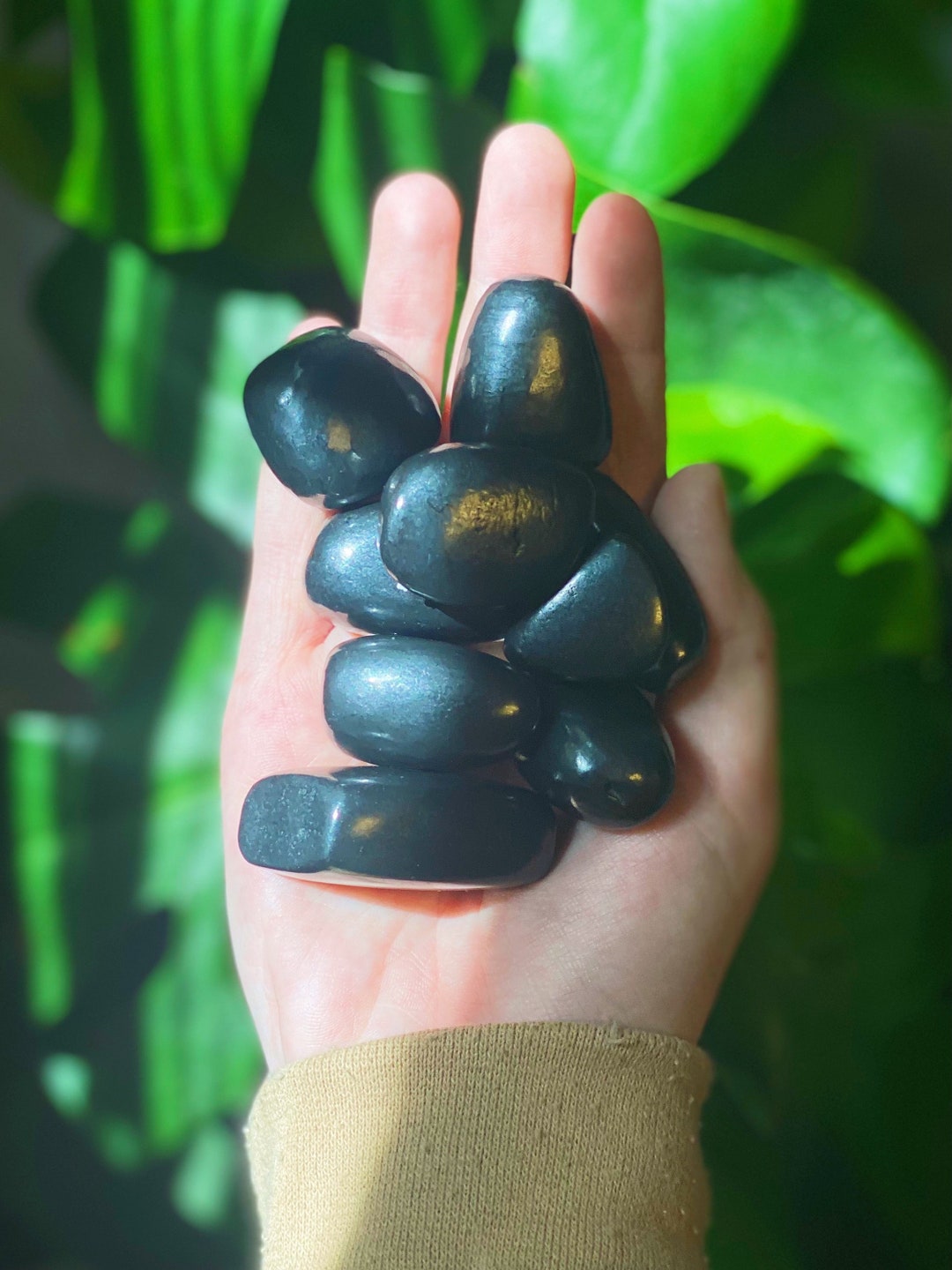 Shungite Tumble | Protective Crystal; Crystal for Headaches; Black ...