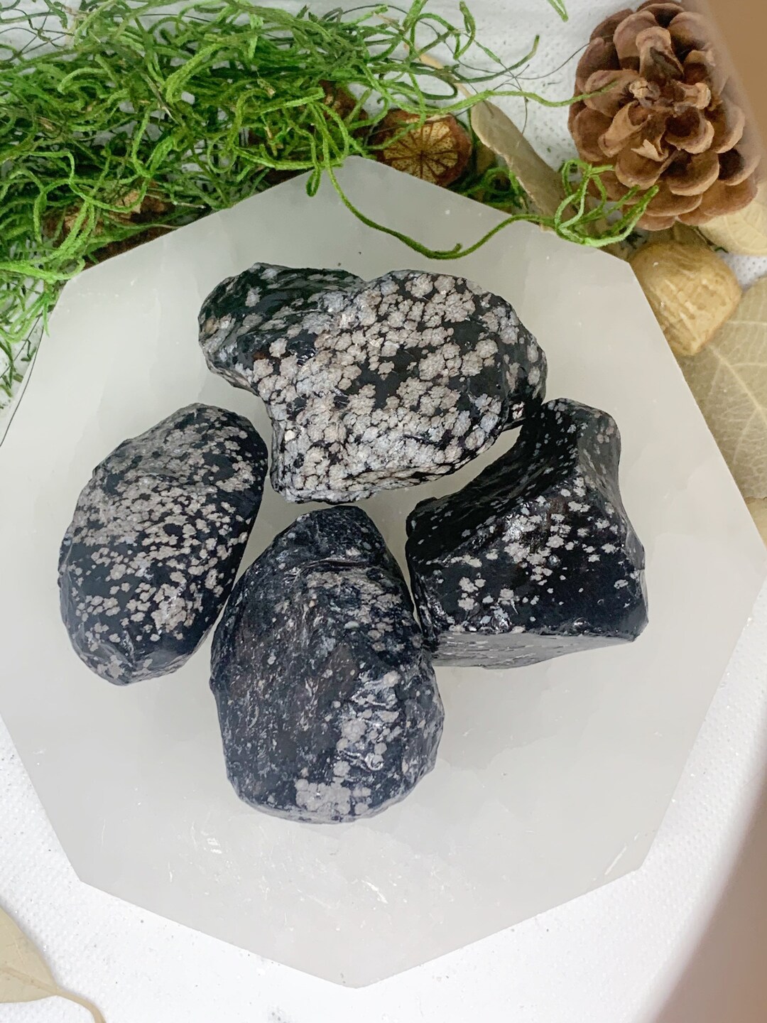 Snowflake Obsidian Crystal | Obsidian 1-2 Inches | Obsidian Chunks Raw ...