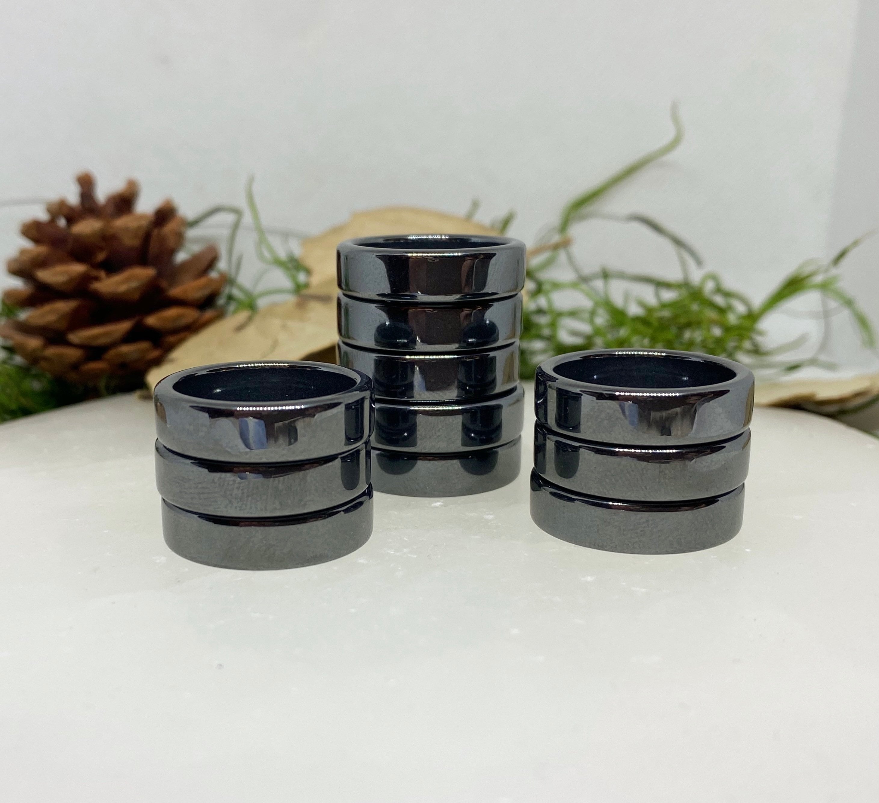 Hematite Ring Round Hematite Ring Healing Crystals Stone - Etsy