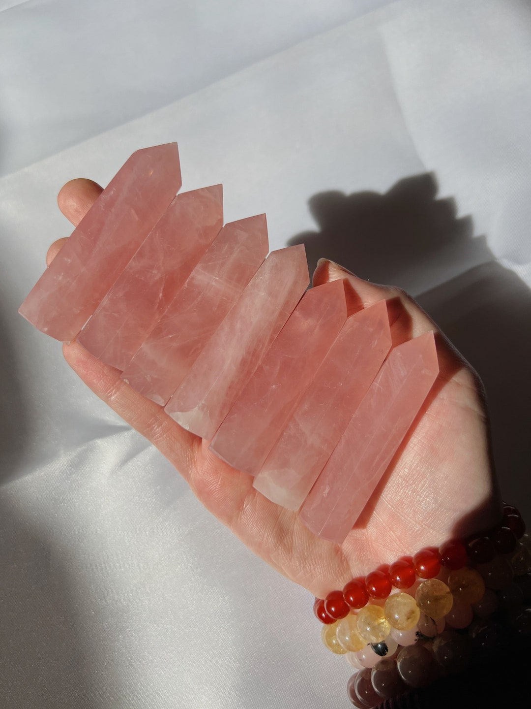 Mini Rose Quartz Tower | High Quality & Gemmy! Small Polished Carved ...