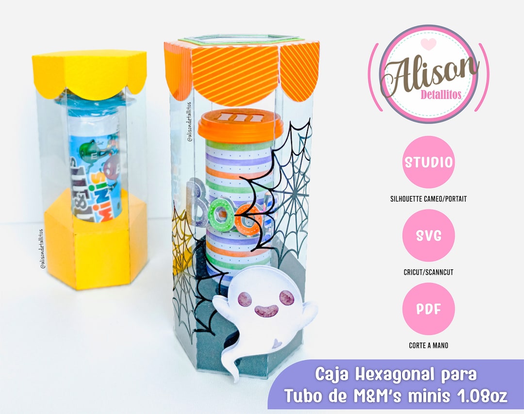 M&m's Mini 1.08 Oz 30.6g Tube Box Template STUDIO/SVG/PDF - Box Cutting ...