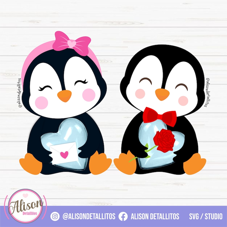 Valentine Little Penguins Candy Holder / Valentine's - Etsy