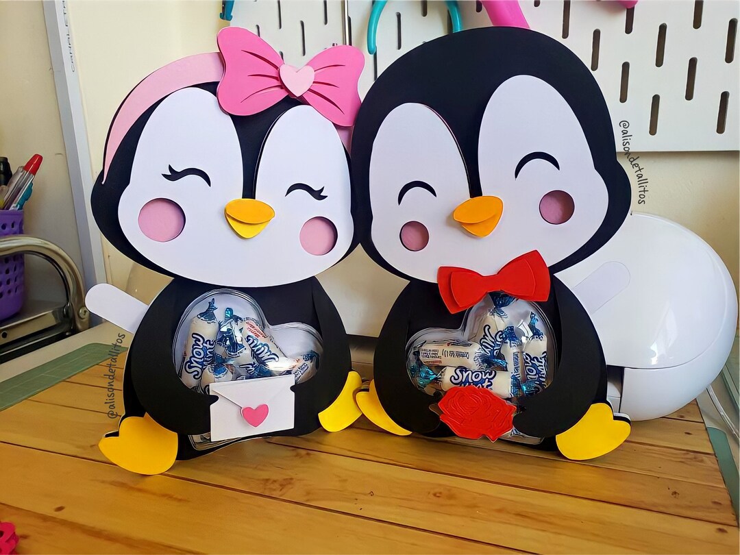 Valentine Little Penguins Candy Holder / Valentine's Penguin ...