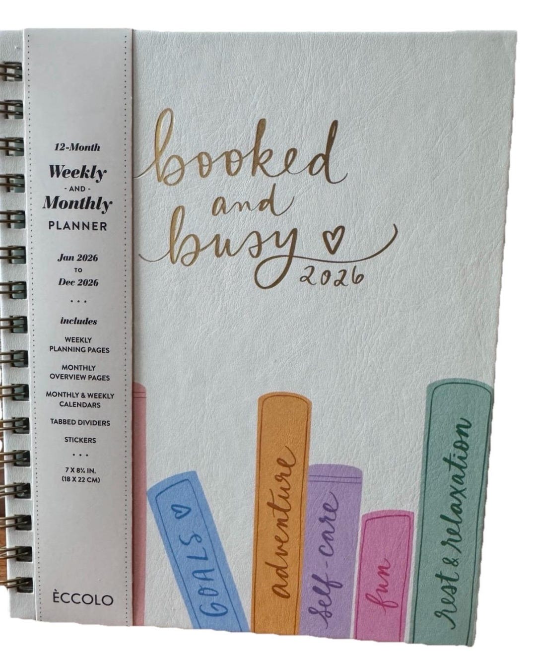 Eccolo Planner 2026 Agenda Planner, 12 Month, Monthly & Weekly Pages ...