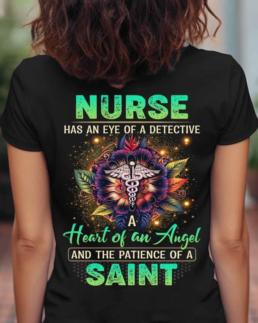 Nurse T-shirt: Detective Eye, Angel Heart, Saint Patience - Etsy