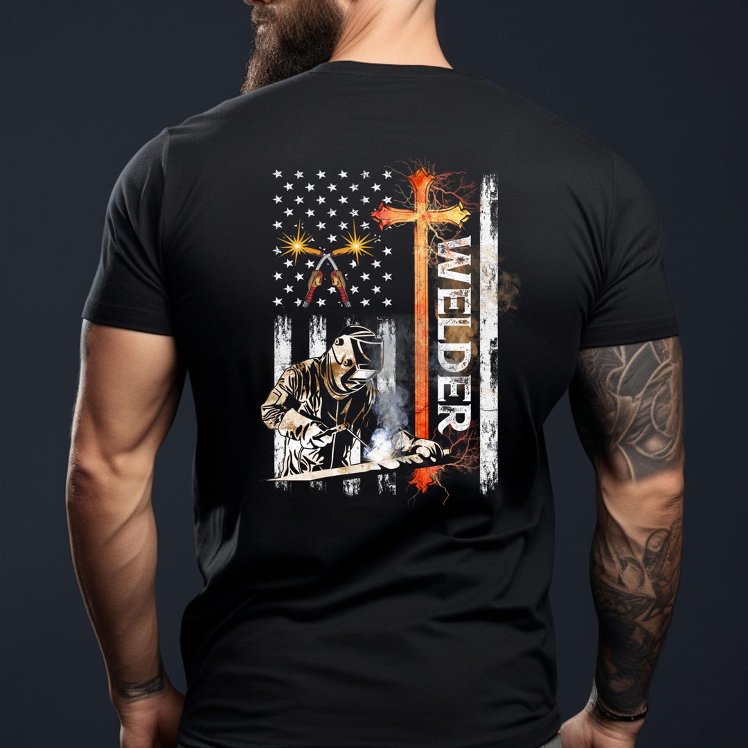 Welding Shirts - Welding Tshirts - Welder Gifts - Welder American Flag ...