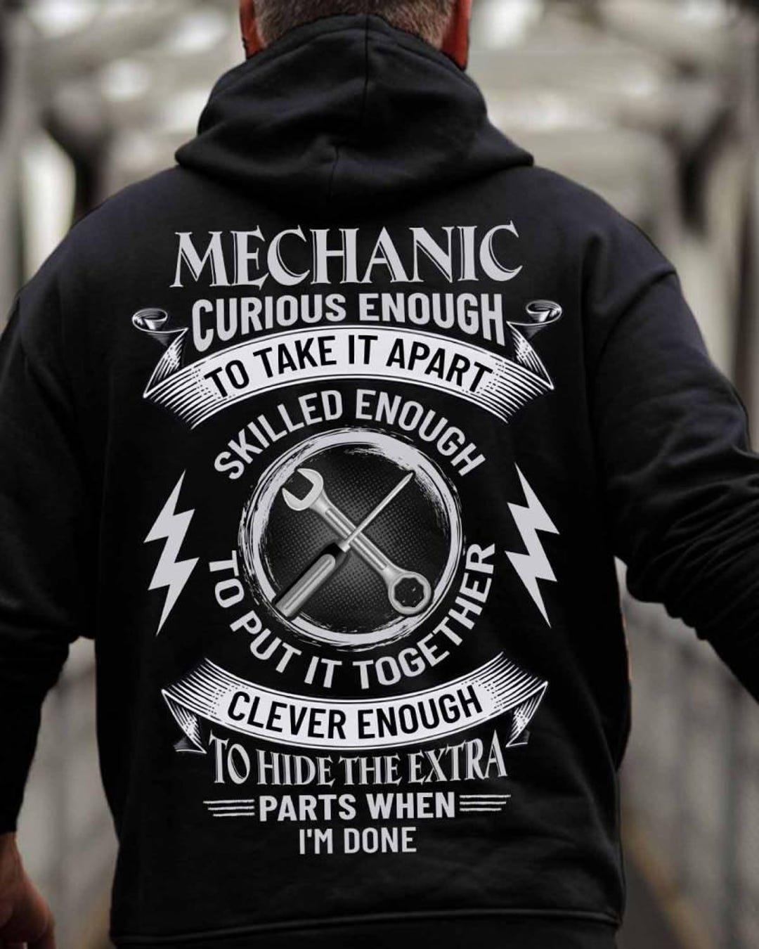 Mechanic Hoodie: Curious, Skilled, Clever - Extra Parts - Etsy