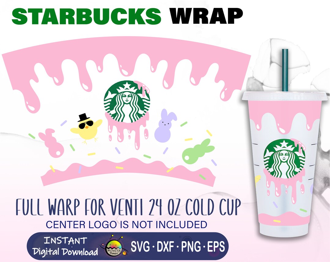 Easter Donut Drips SVG • Starbucks Cup SVG • Seamless Wrap • Full Wrap ...