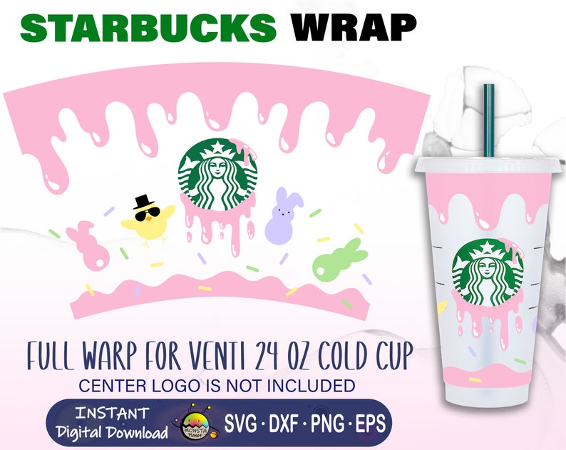 Easter Donut Drips SVG • Starbucks Cup SVG • Seamless Wrap • Full Wrap ...