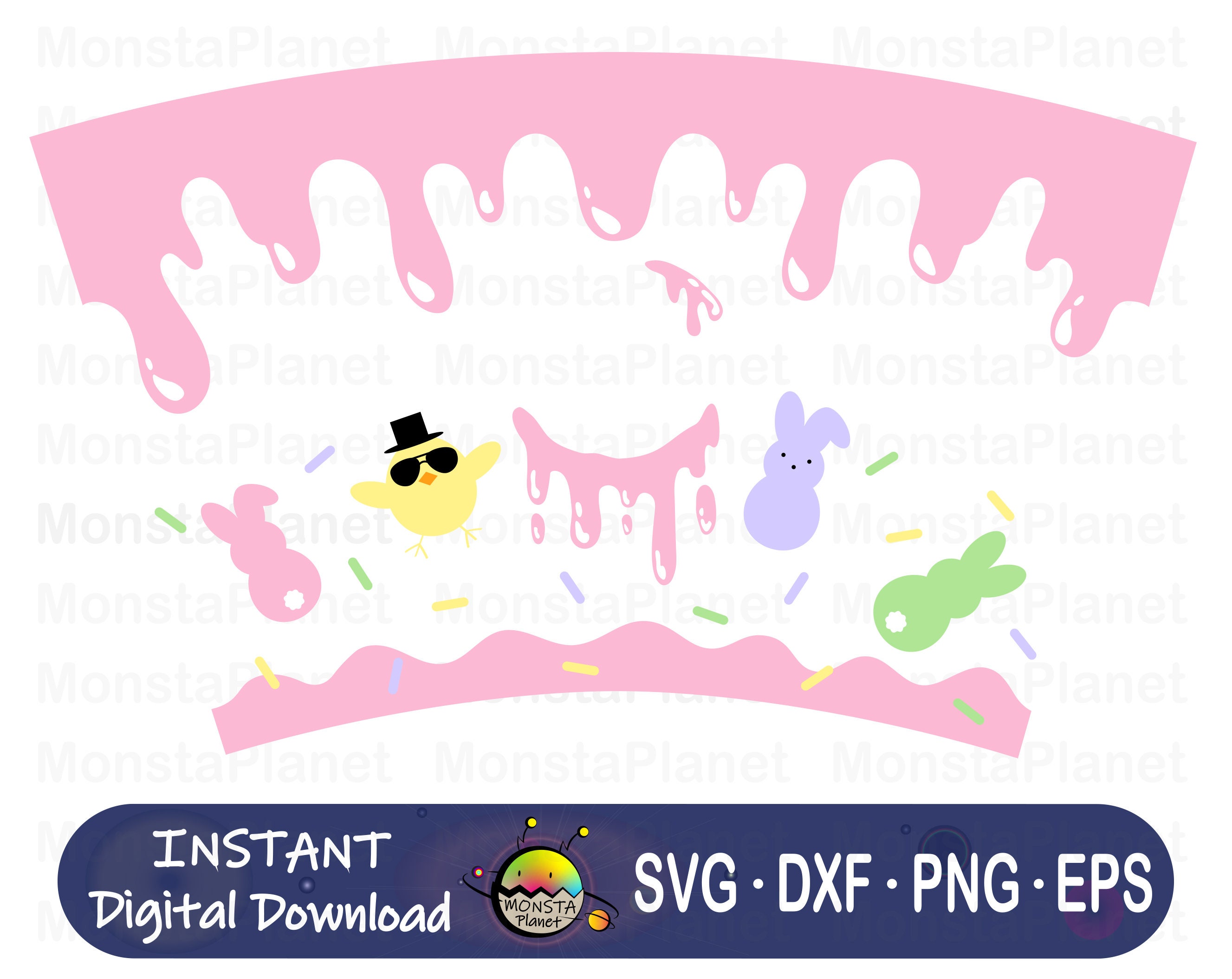 Easter Donut Drips SVG • Starbucks Cup SVG • Seamless Wrap • Full Wrap ...