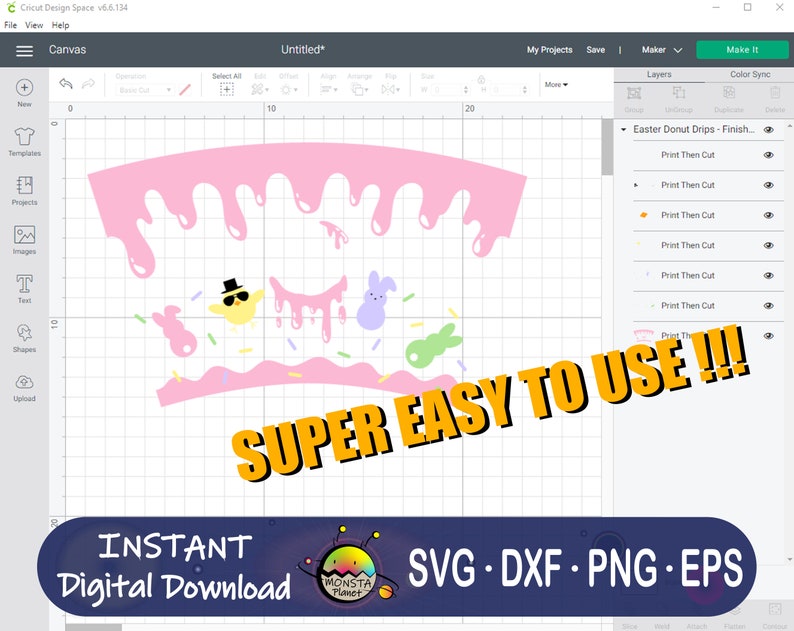 Easter Donut Drips SVG • Starbucks Cup SVG • Seamless Wrap • Full Wrap ...