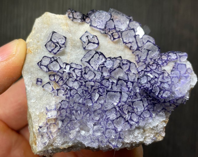 Aesthetic Purple Pattern/purple Edge Cubic Fluorite From China - Etsy