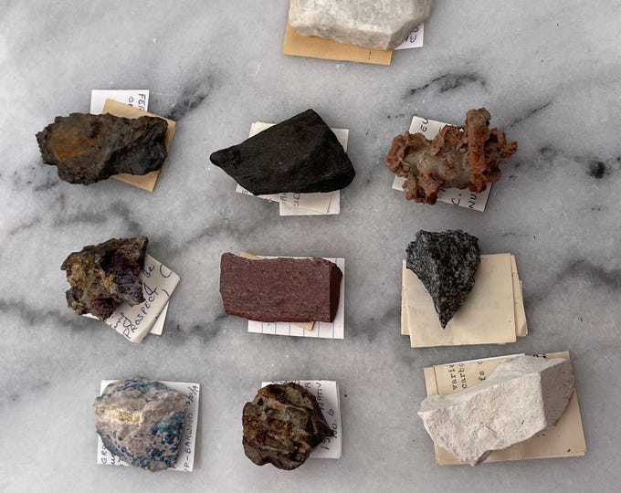 10 Mixed Minerals From an Old Collection With Labels - Etsy