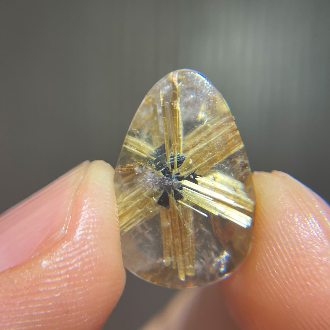 Flashy Rutile Star in Clear Quartz From Brazil - Polished Rutilated ...