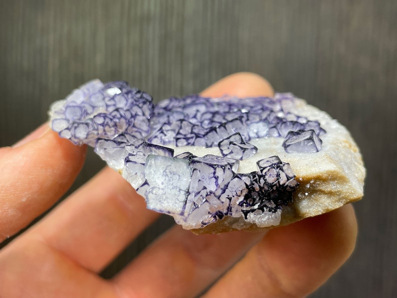 Aesthetic Purple Pattern/purple Edge Cubic Fluorite From China - Etsy