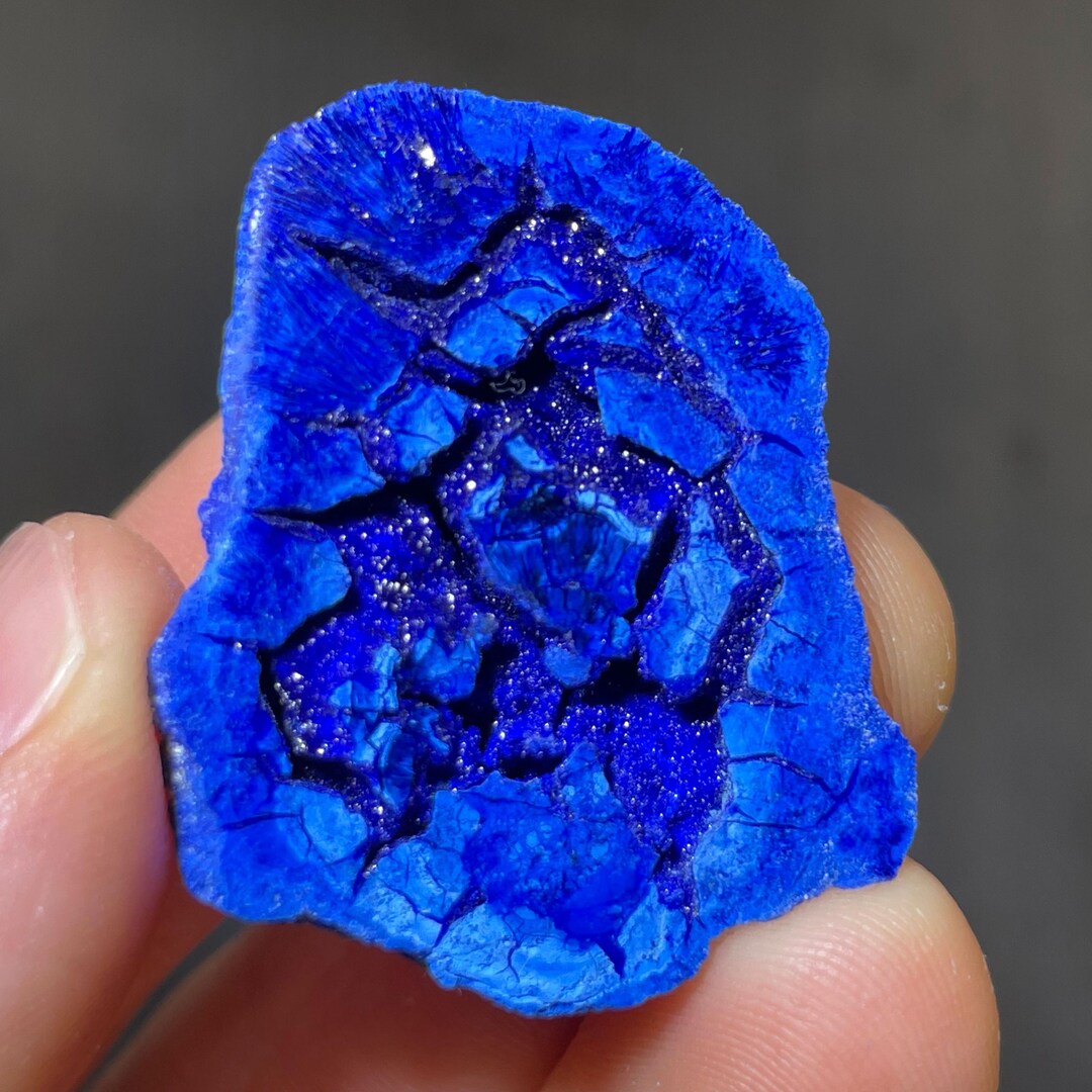 Vibrant Blue Crystallized Azurite Geode Half - Polished Azurite ...