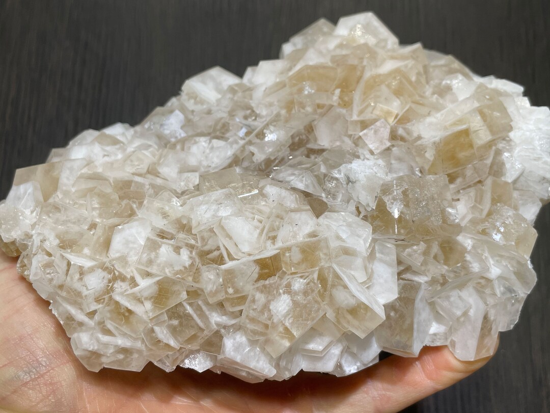 Large White Cap Calcite With Clear Sides on Yellow Calcite From China ...