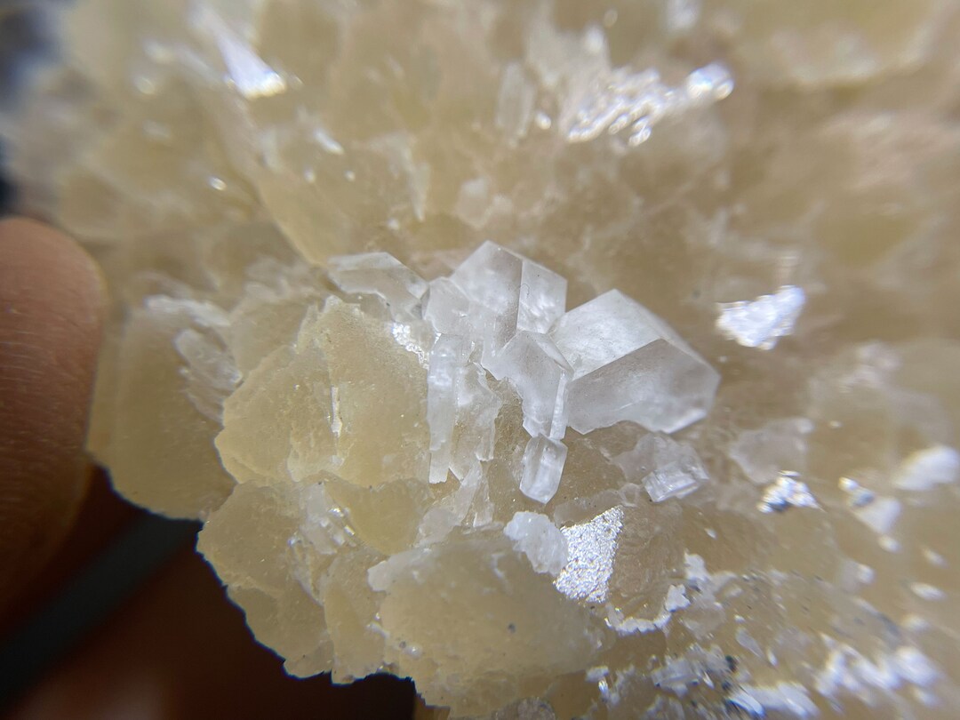 Hexagonal Clear Calcite Growing on Yellow Calcite From China - Etsy