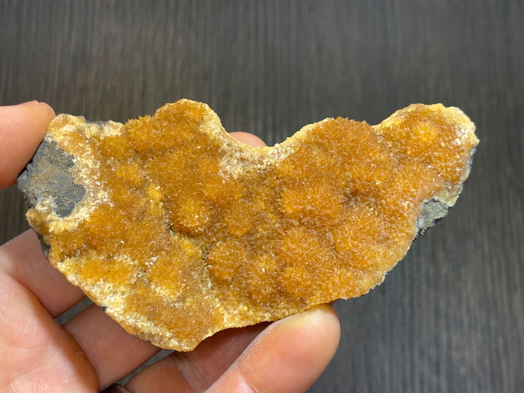 Orange Calcite on Matrix From Poland - Fluorescent Mineral - Etsy