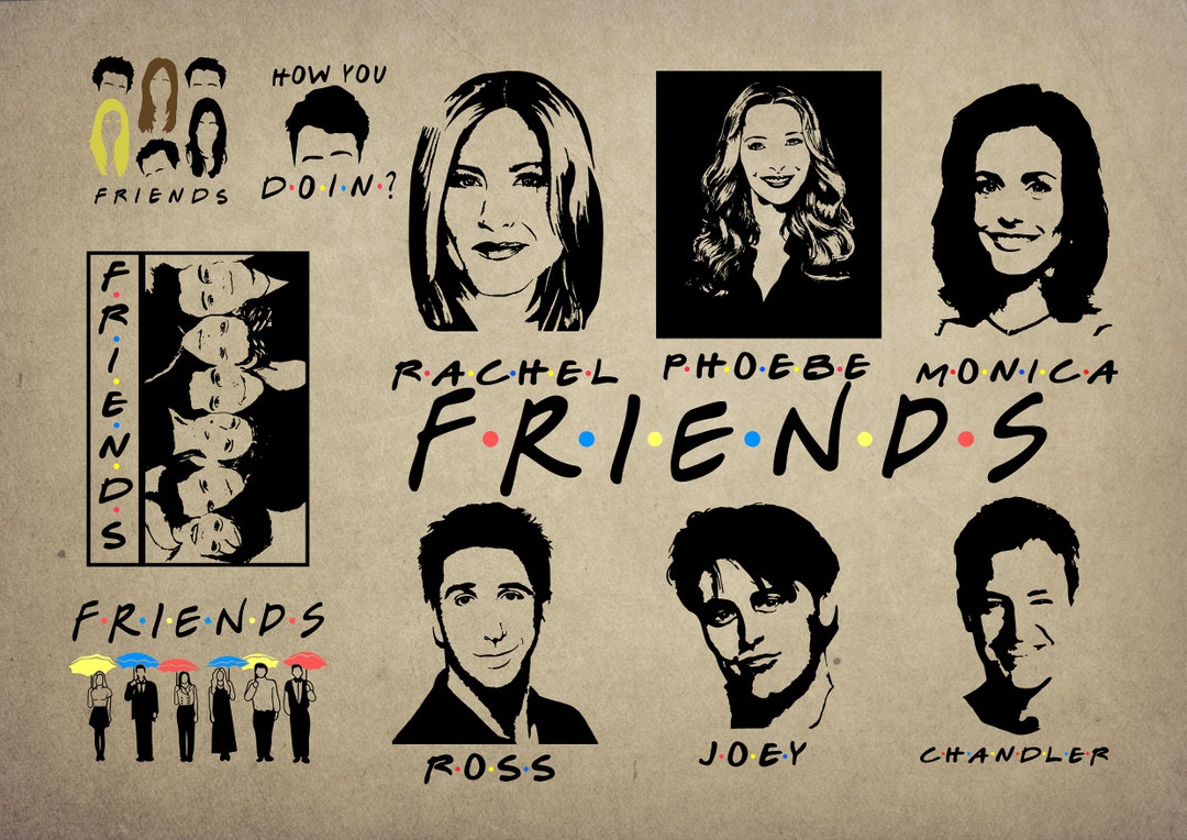 11 Digital SVG PNG JPG Friends Show Silhouette, Vector, Clipart ...
