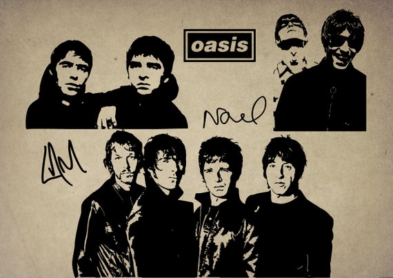 6 Digital SVG PNG JPG Oasis Band silhouette vector clipart | Etsy