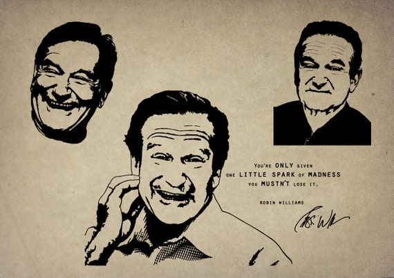 5 Digital SVG PNG JPG Robin Williams silhouette vector | Etsy