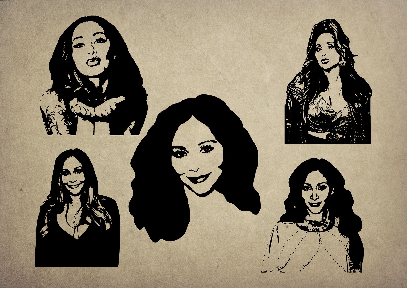 6 Digital SVG PNG JPG Snooki the Situation silhouette | Etsy