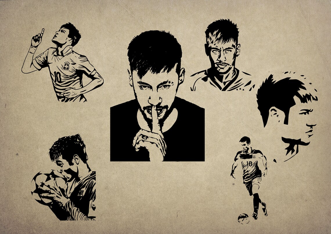 7 Digital SVG PNG JPG Neymr Jr Silhouette Vector Clipart | Etsy