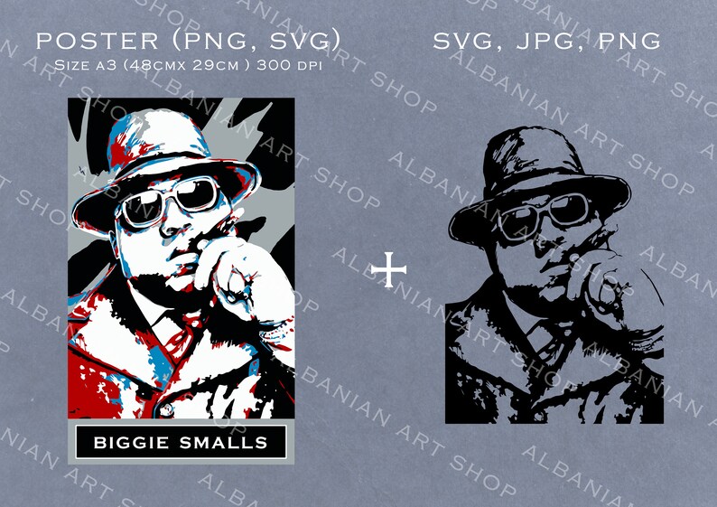 Biggie Smalls Poster and SVG Home decor Wall art Print Music | Etsy
