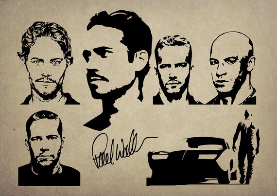 6 Digital SVG PNG JPG Paul Walker Silhouette Vector Clipart | Etsy ...