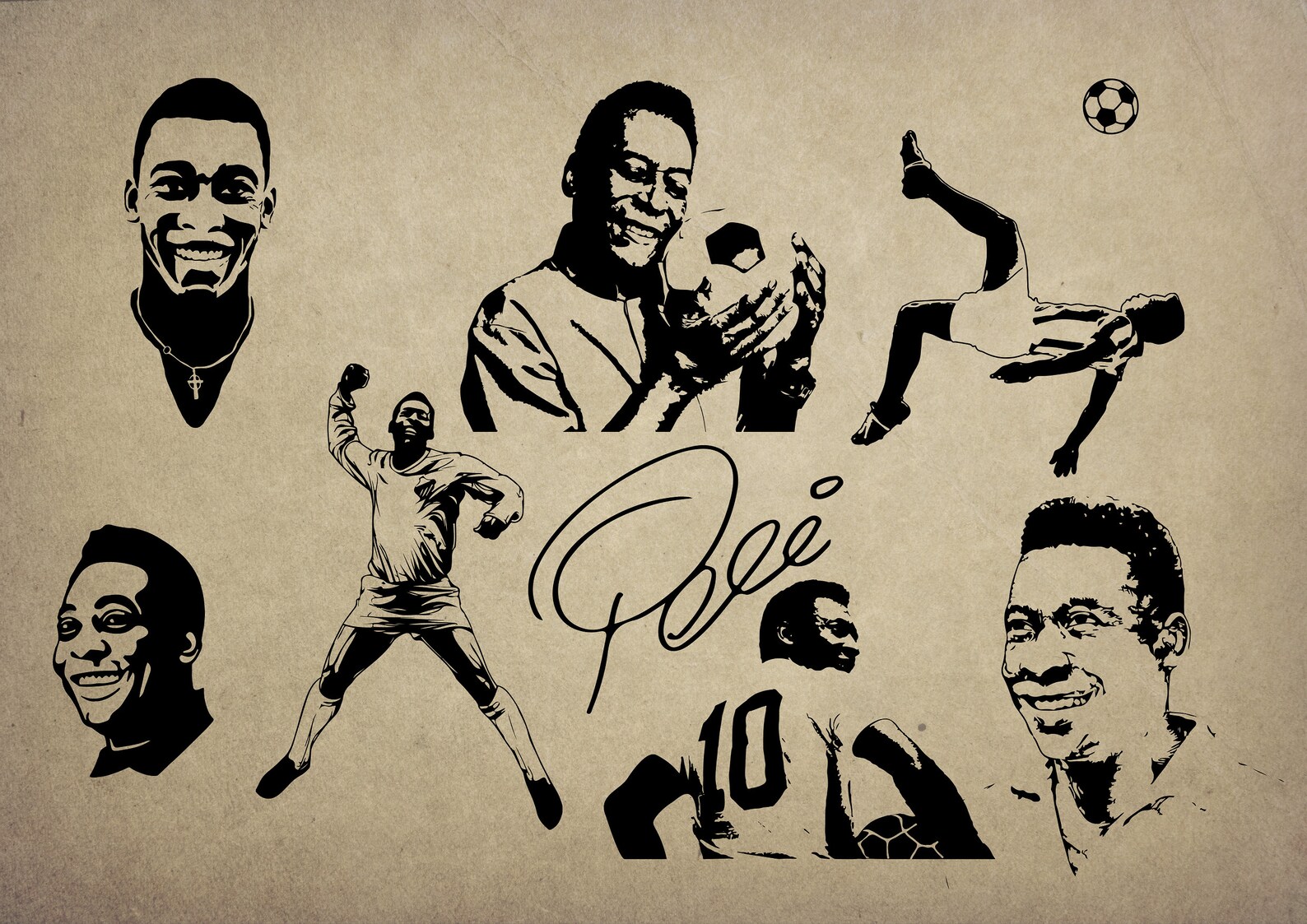 8 Digital SVG PNG JPG Pele silhouette vector clipart | Etsy