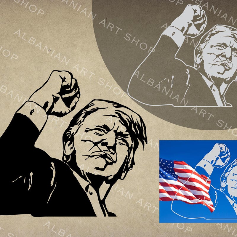 Trump Clipart Black and White - Etsy