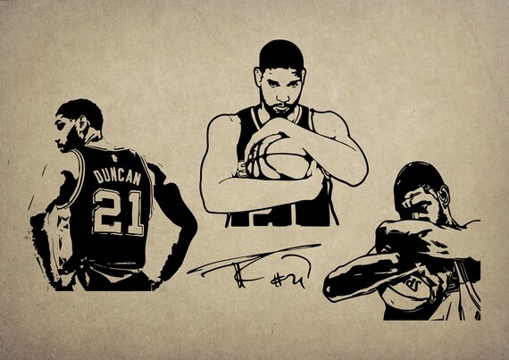 4 Digital SVG PNG JPG Timthy Duncn Silhouette Vector - Etsy