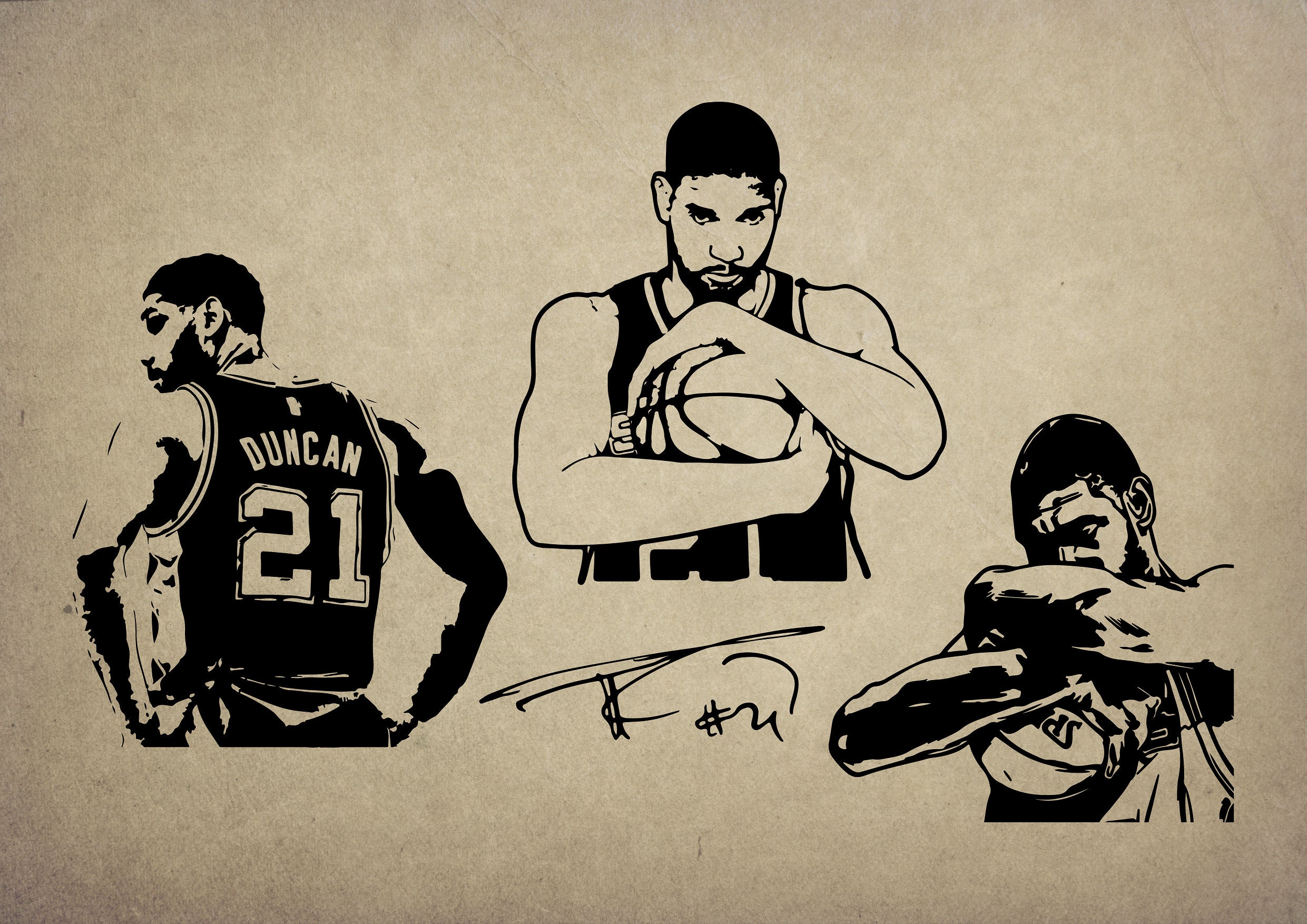 4 Digital SVG PNG JPG Timthy Duncn Silhouette Vector - Etsy