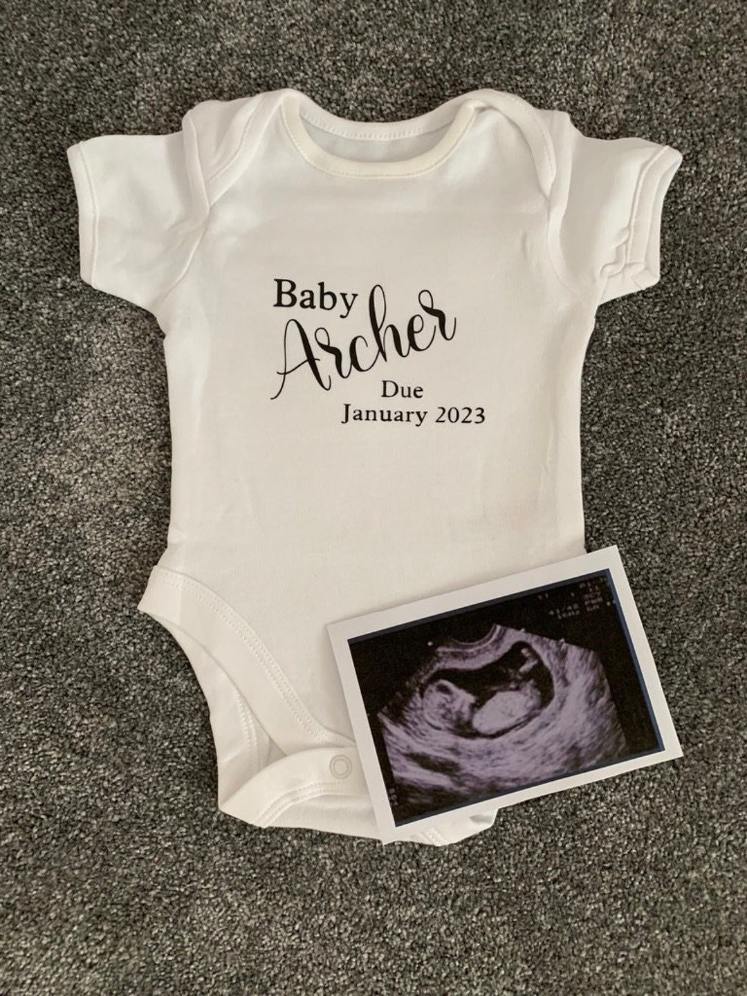 Personalised Custom Baby Name Vest, Pregnancy Announcement, Pregnancy ...