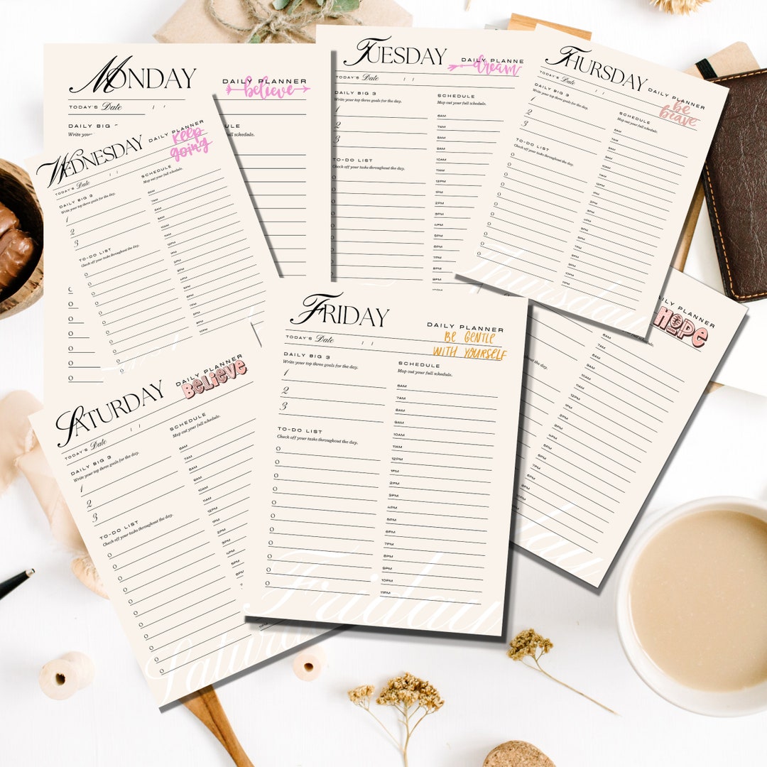 Weekly Planner PDF, Printable Weekly Planner, Aesthetic Boho Planner ...