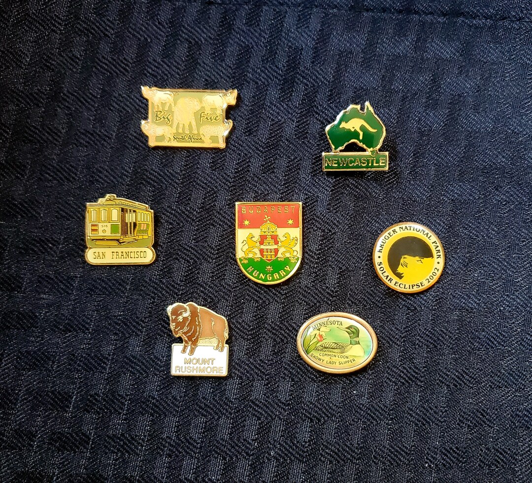 Vintage to Now Pins State City Country Destination Travel Souvenir Pins ...