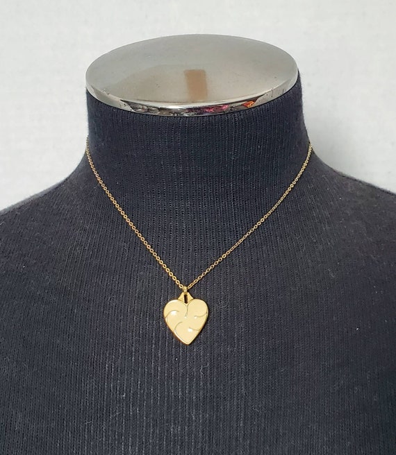 Vintage Monet Heart Pendant Necklace - Gem