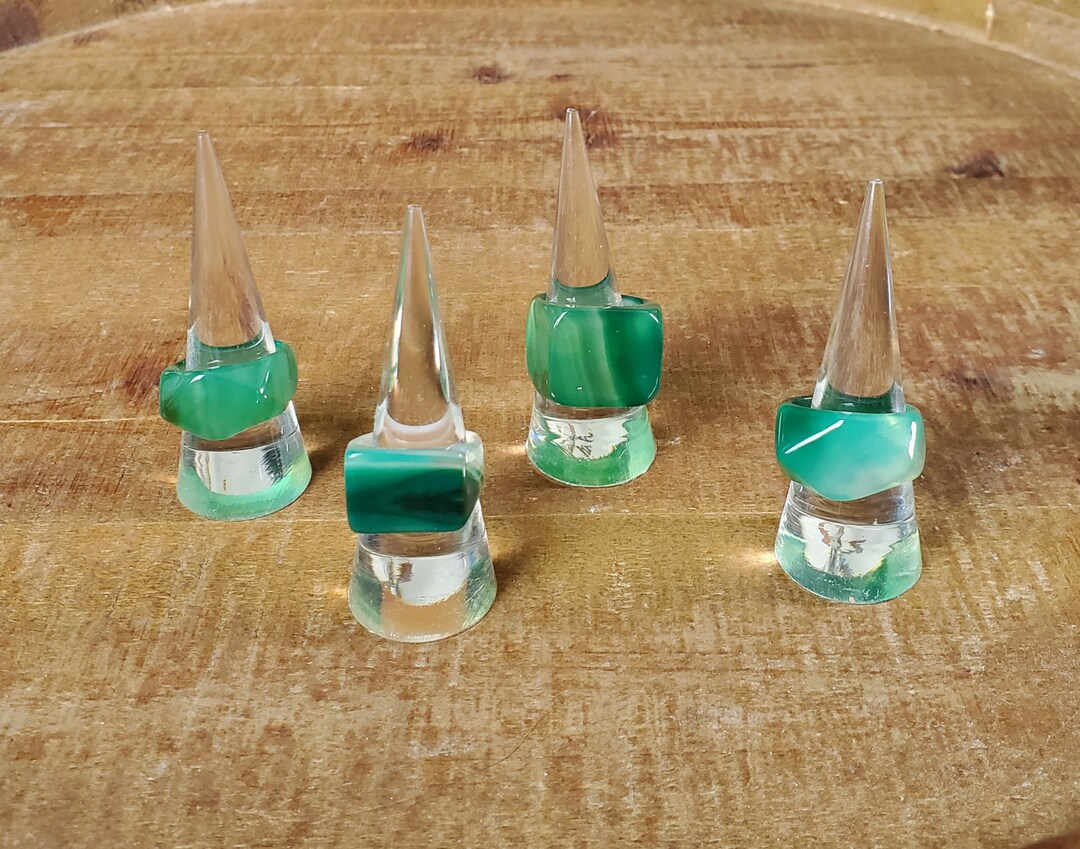 Gorgeous Jade Glass Rings - Etsy