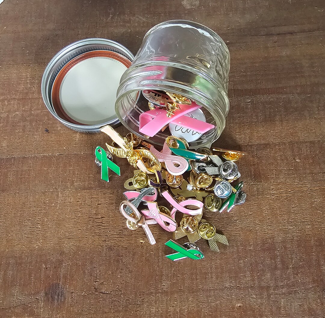 Jar Full of Vintage to Now Support Ribbon Pins Lapel Pins Hat Pins - Etsy