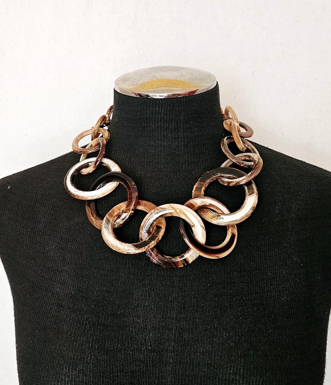 Rush by Denis and Charles Resin Tortoise Shell Statement Necklace - Etsy