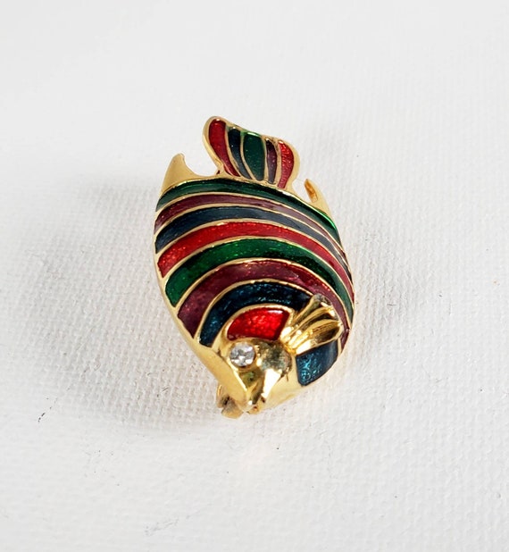 Beautiful Vintage Tropical Rainbow Fish With Clear Rh… - Gem