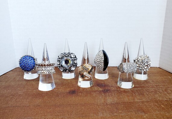 Beautiful Rhinestone Statement Stretch Rings | Etsy