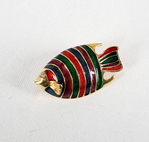 Beautiful Vintage Tropical Rainbow Fish With Clear Rh… - Gem