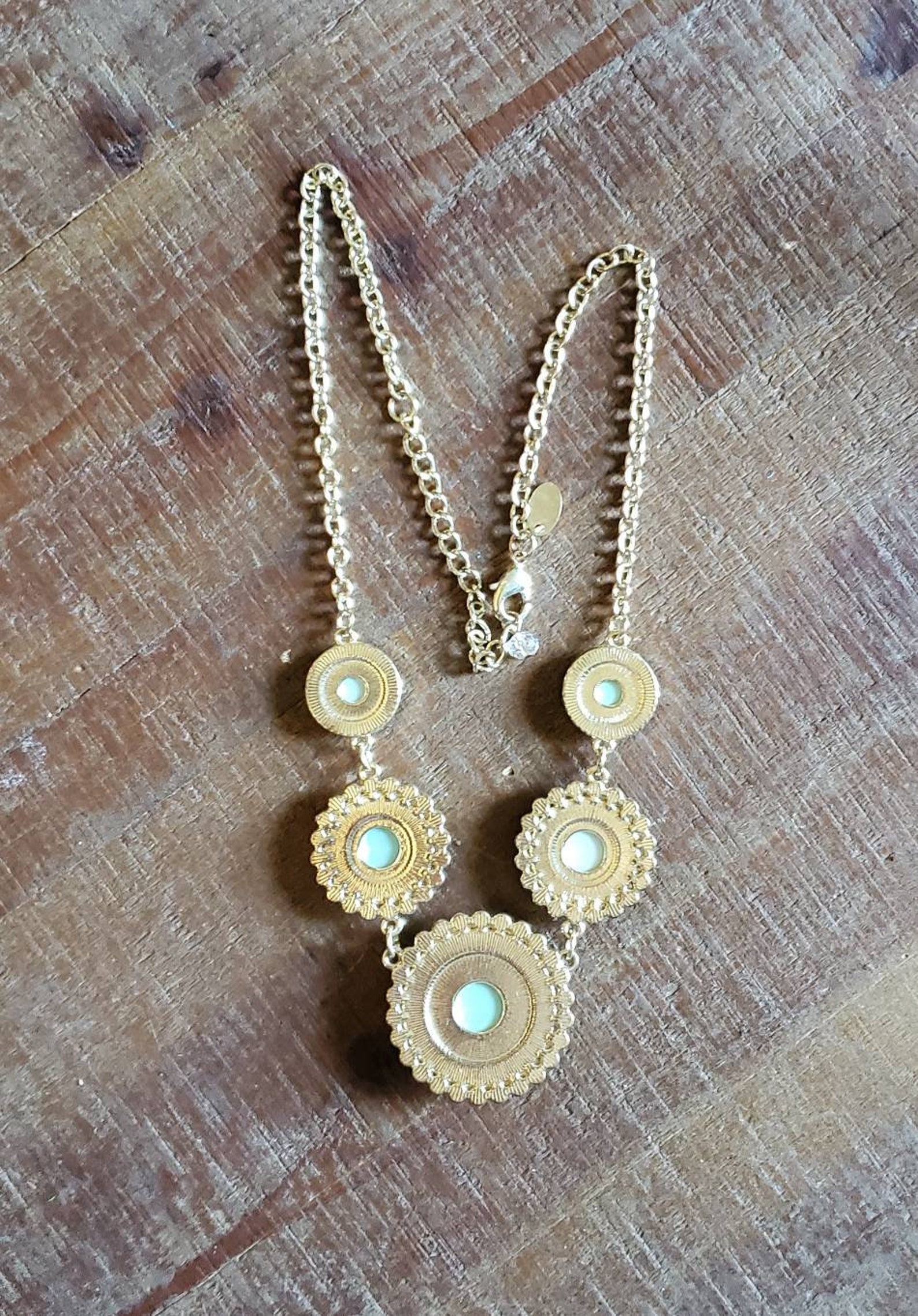Gorgeous Charming Charlie Mint Green and Clear Rhinestones Gold Tone ...