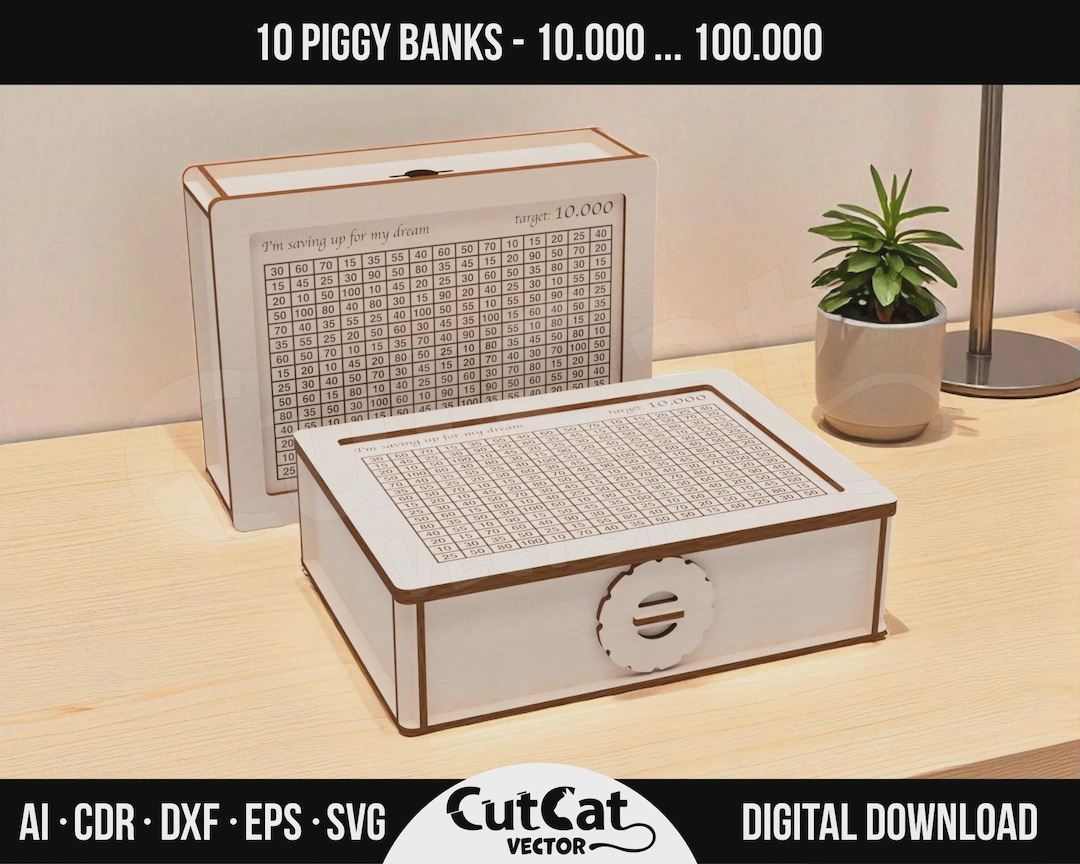 Target Piggy Banks | Laser Engraved Cut File SVG Glowforge | Coin Money ...